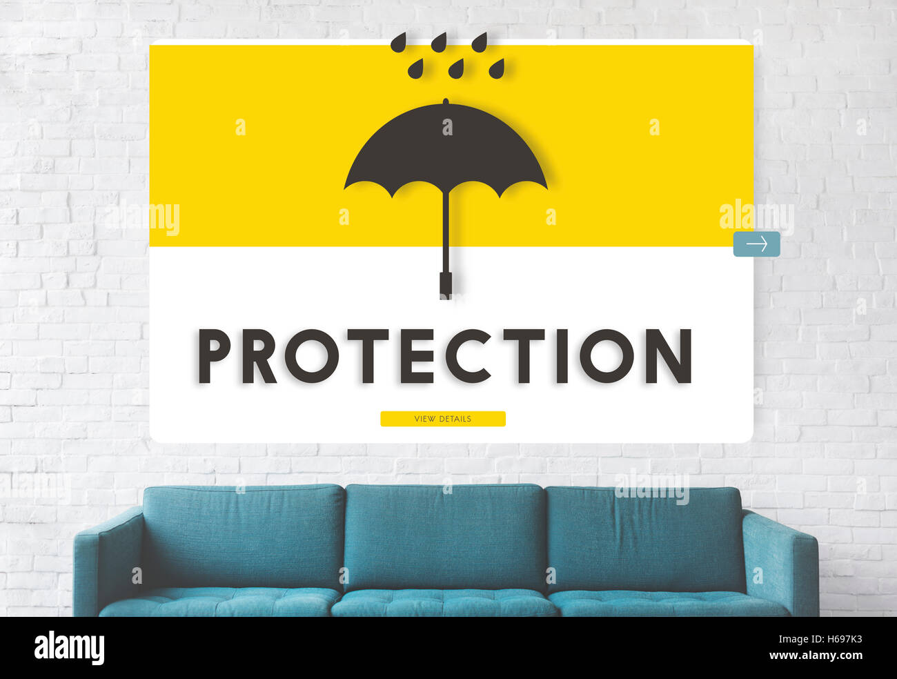 Umbrella Rain Protection Graphic Concept Stock Photo - Alamy