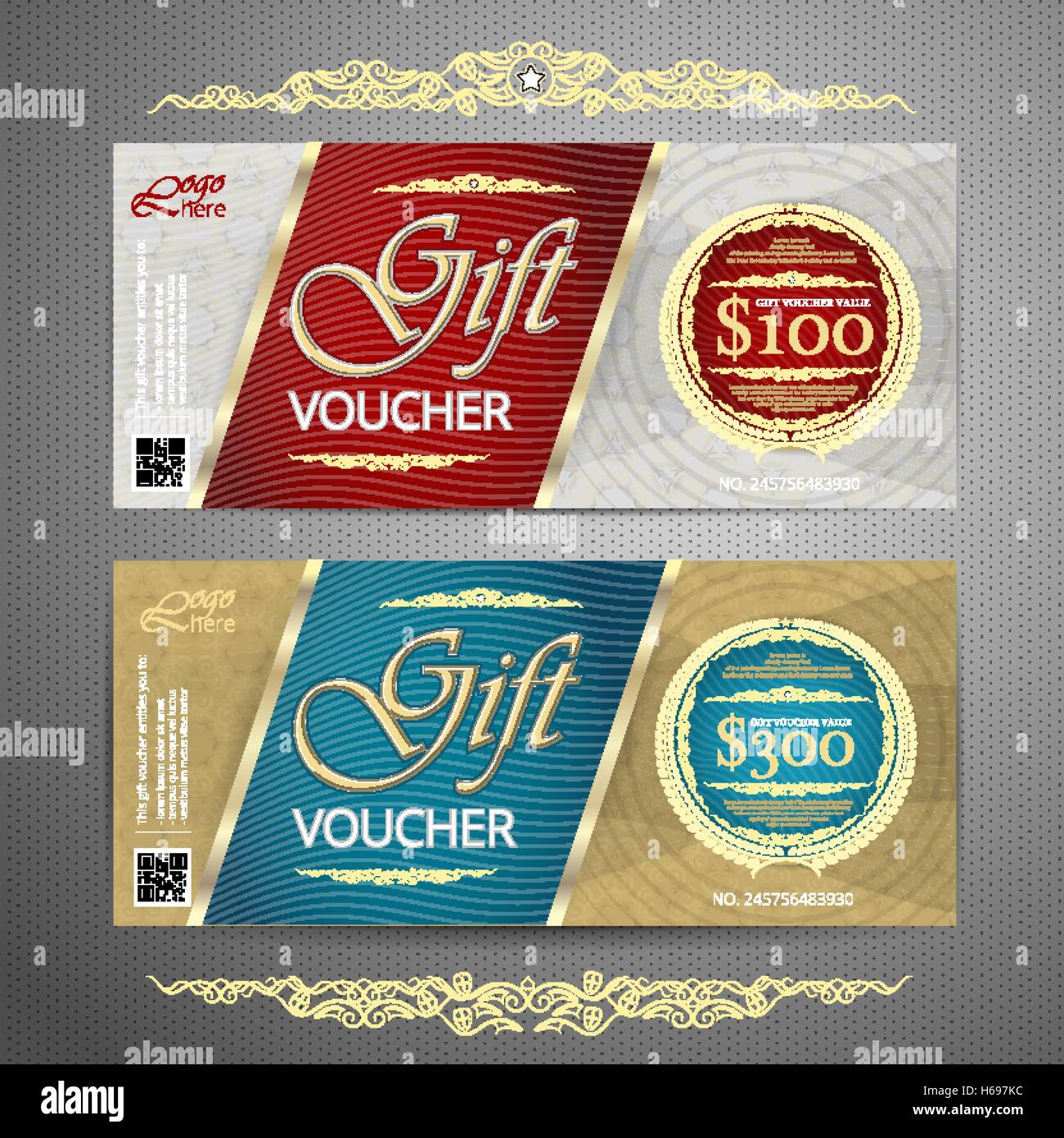 Gift voucher template with colorful pattern,cute gift voucher ...