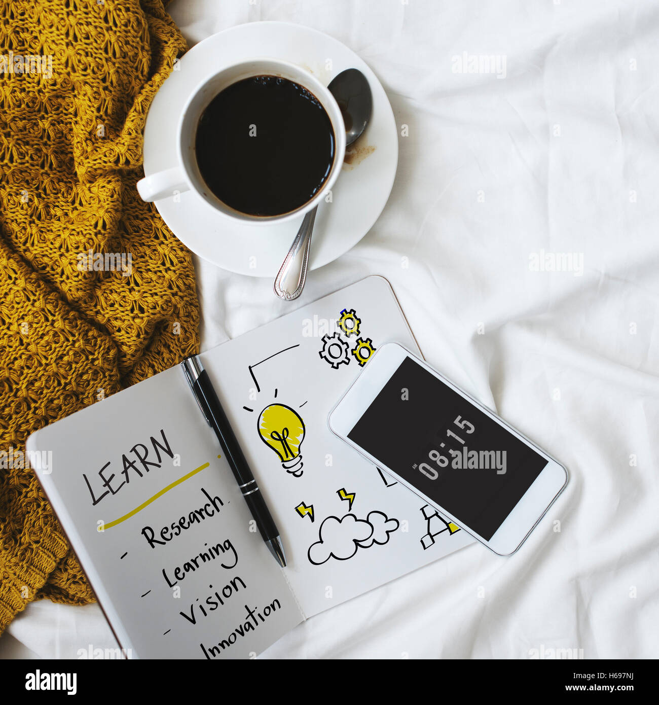 Learn Education Inspire Diagram Concept Stock Photo - Alamy