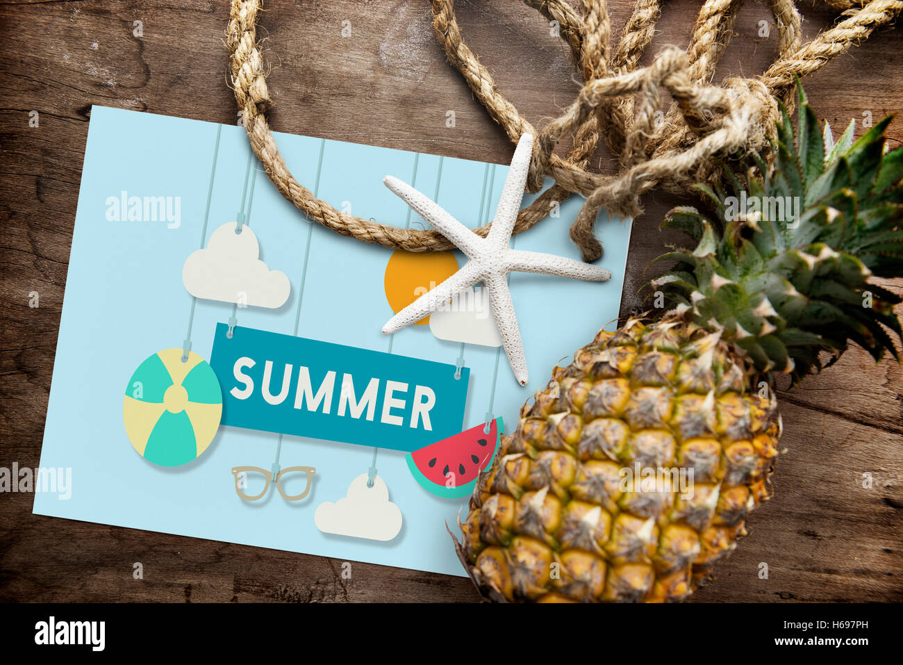 Summer Break Fun Party Banner Concept Stock Photo - Alamy