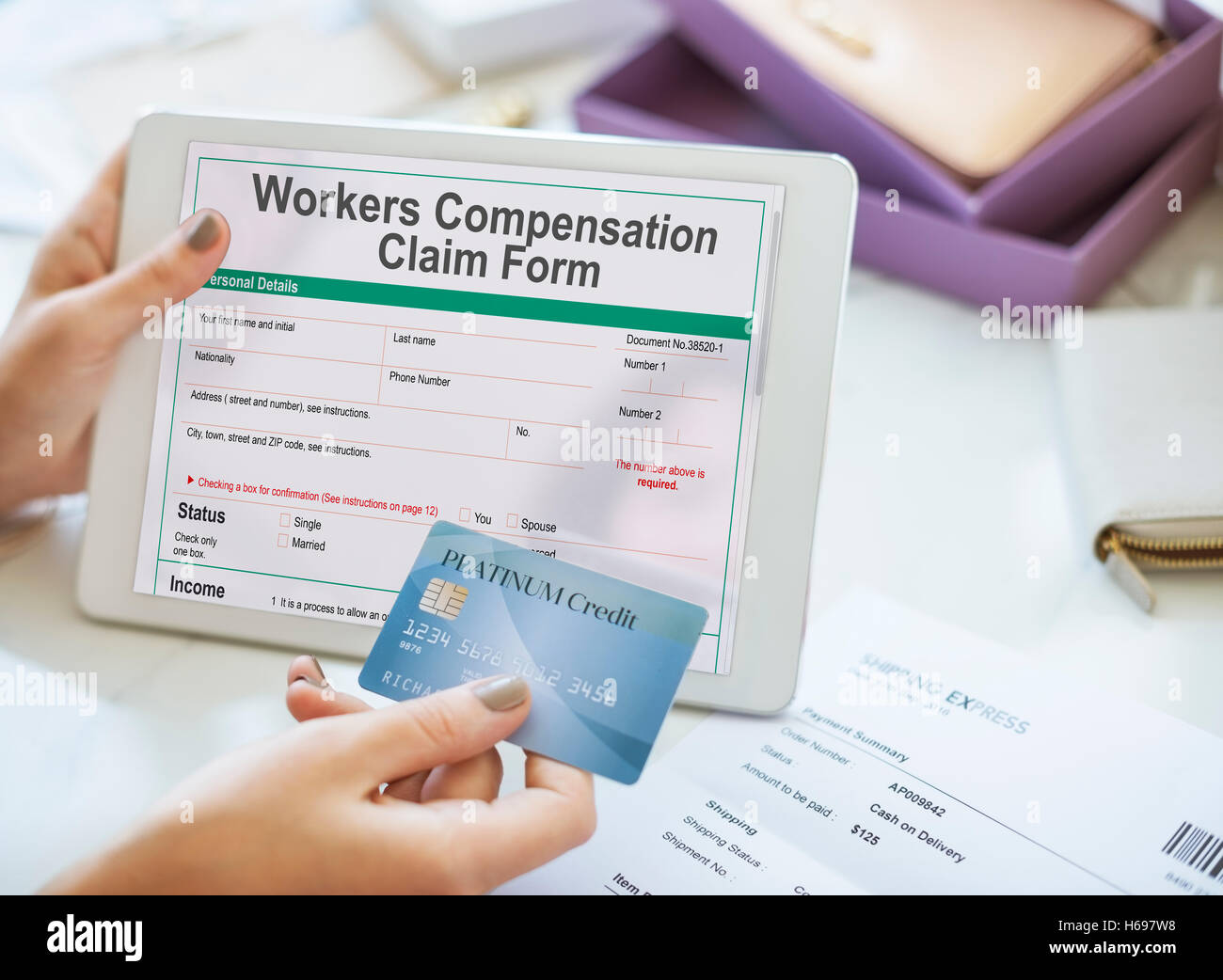 Work Injury Compensation Claim Form Concept Stock Photo - Alamy