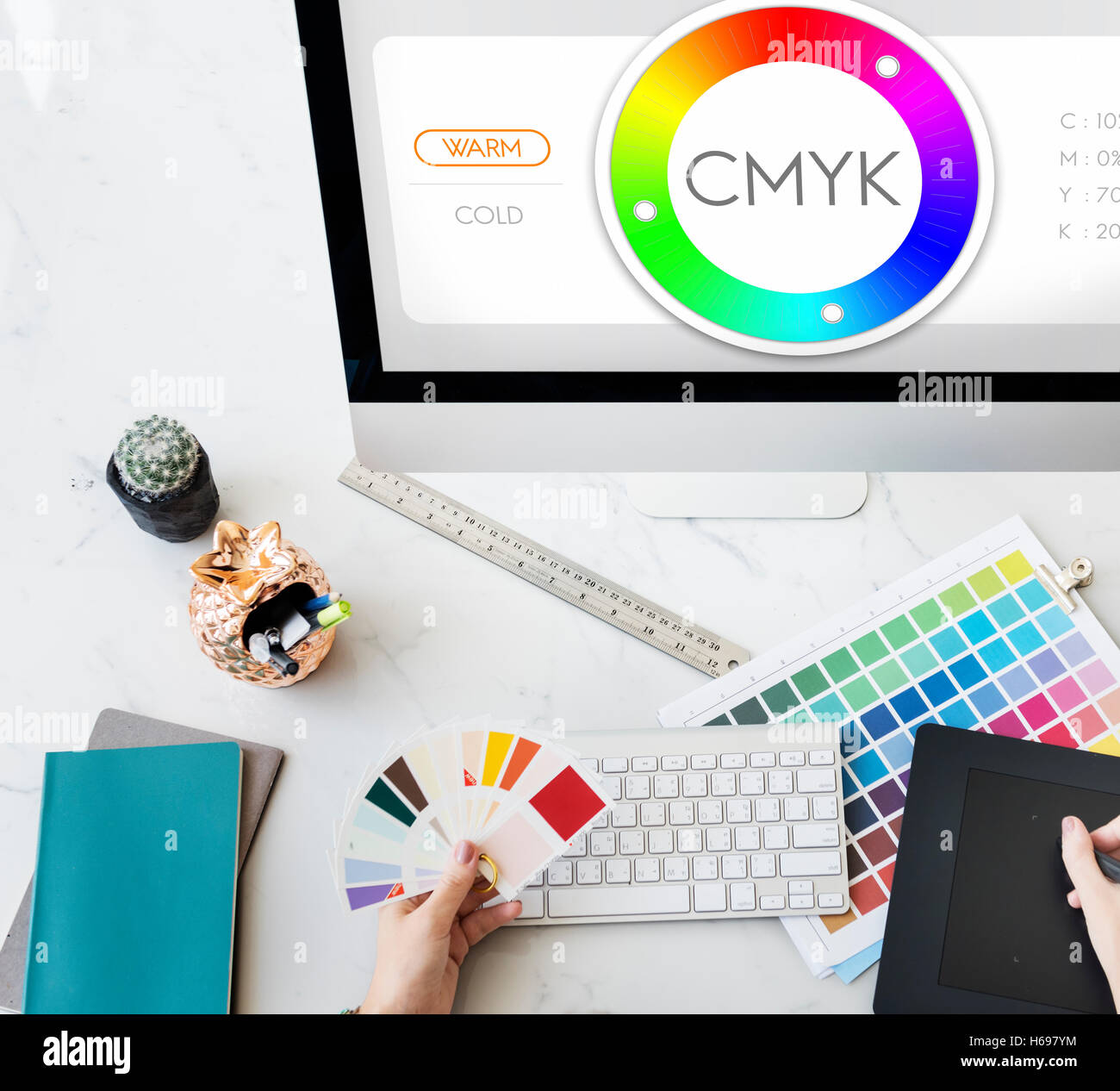 Color Swatch CMYK Design Spectrum Sample Concept Stock Photo - Alamy