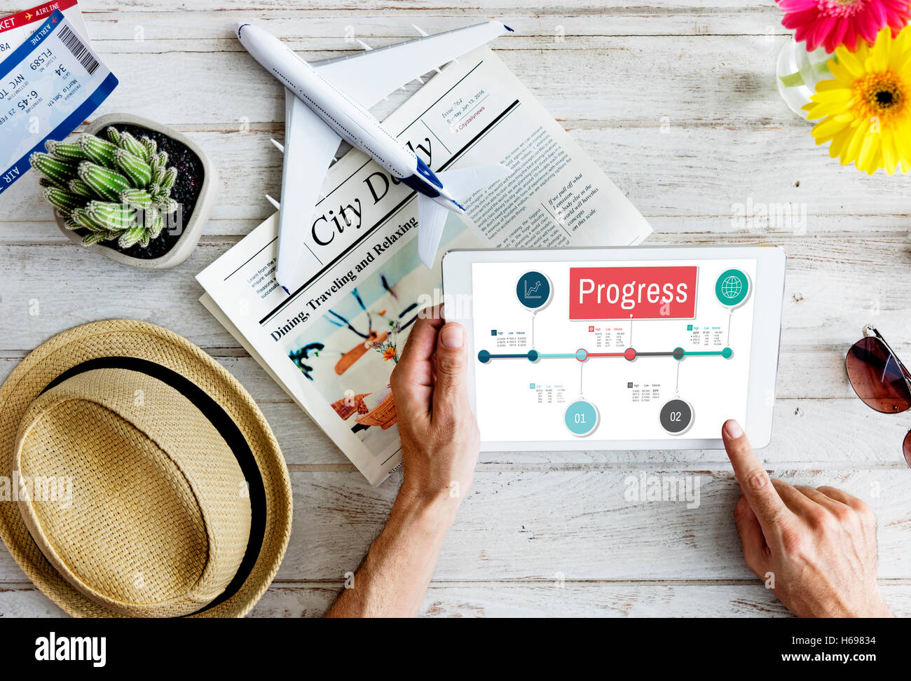 Progress Stock Figures Timeline Concept Stock Photo - Alamy