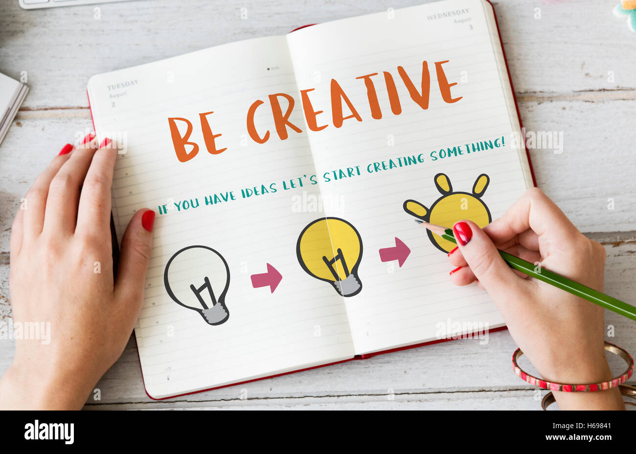 Be Creative Design Inspiration Invention Concept Stock Photo - Alamy