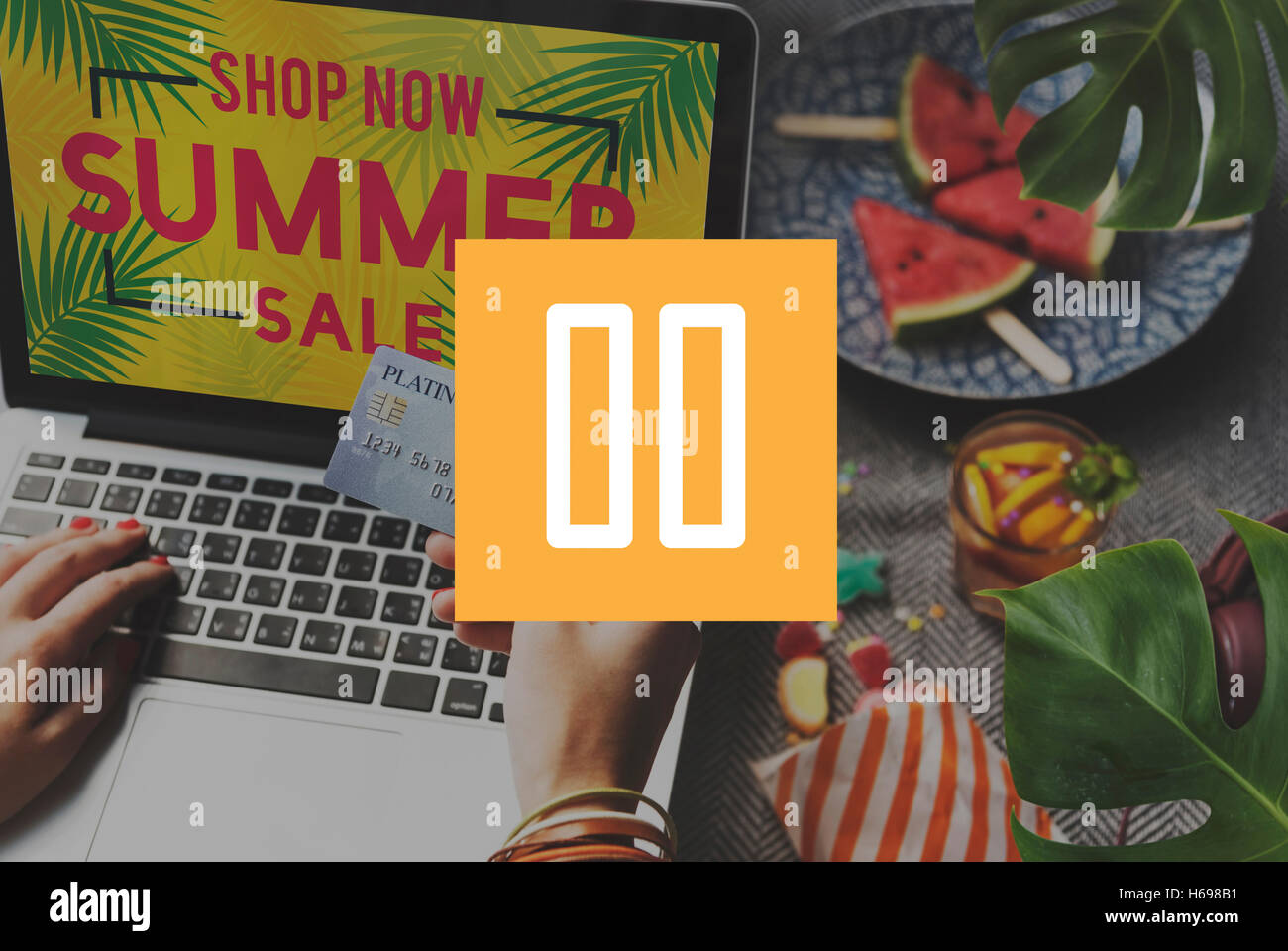 Play Pause Button Multimedia Entertainment Control Panel Concept Stock ...