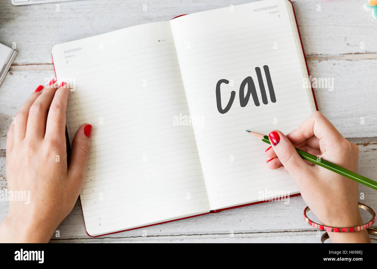 Call Planner Urgent Attention Concept Stock Photo - Alamy