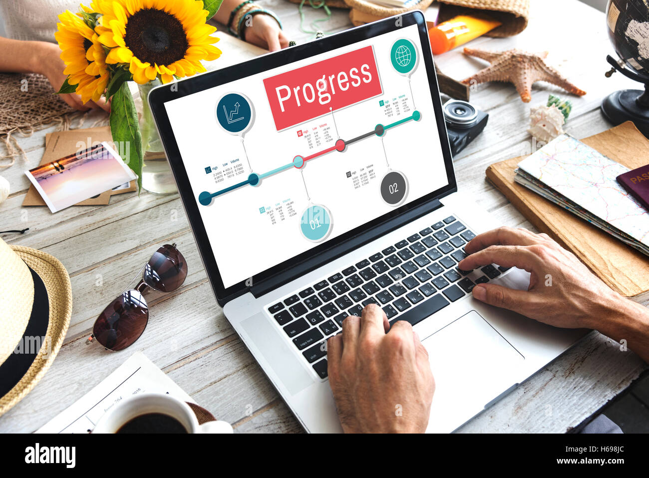 Progress Stock Figures Timeline Concept Stock Photo - Alamy