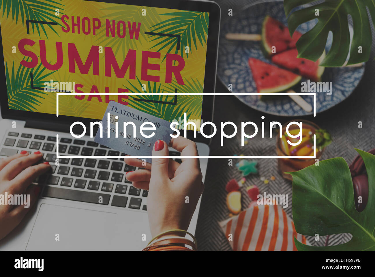 Online Shopping Commerce Internet Consumerism Concept Stock Photo - Alamy