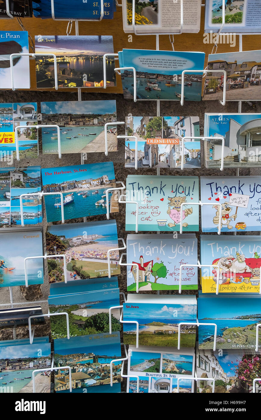 Holiday postcards on display Stock Photo - Alamy