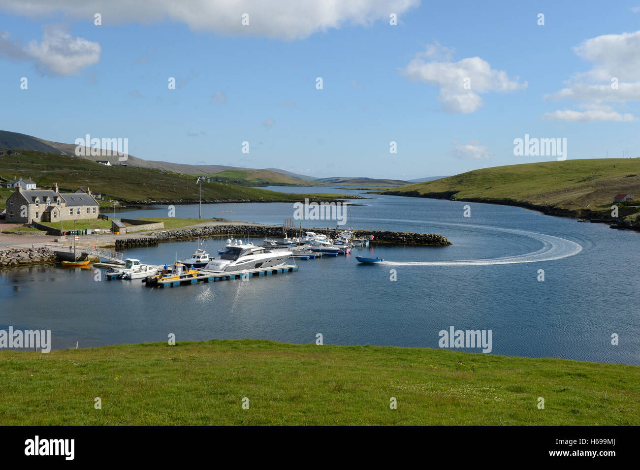 Bridge End Burra Isle in Shetland one of the many inhabited islands ...