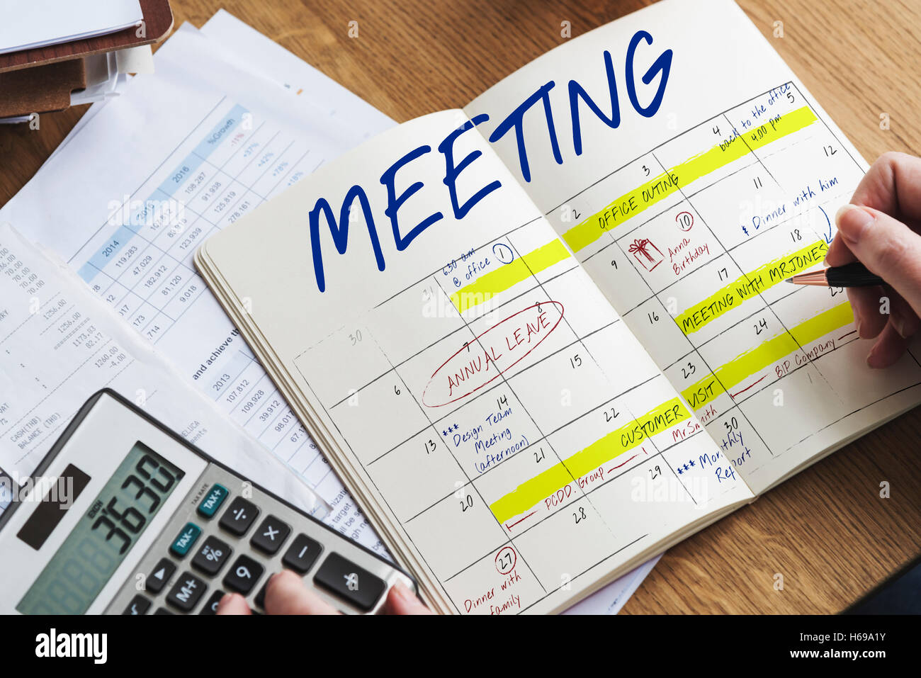 Agenda Timetable Calendar Schedule Graphic Stock Photo - Alamy