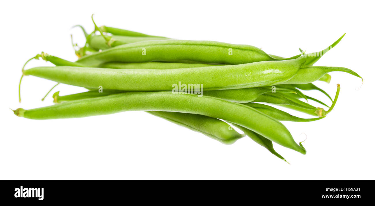 Beautiful fresh young pods of kidney beans isolated on white background ...