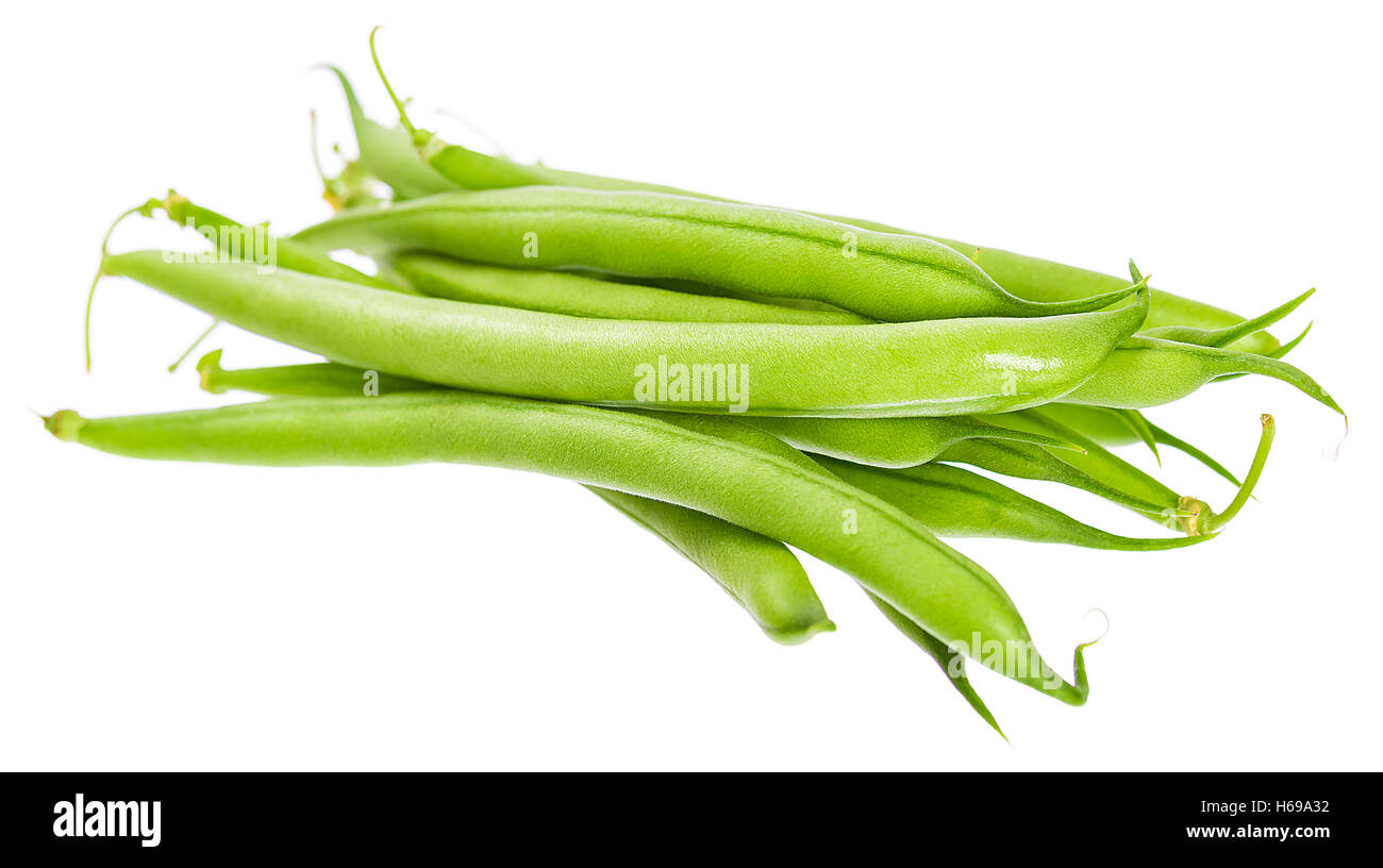 Beautiful fresh young pods of kidney beans isolated on white background ...