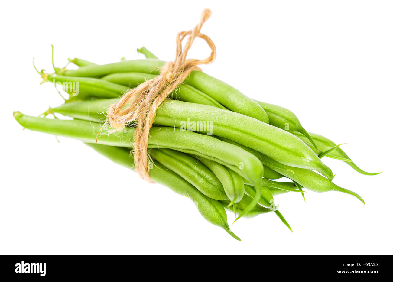 Beautiful fresh young pods of kidney beans isolated on white background ...