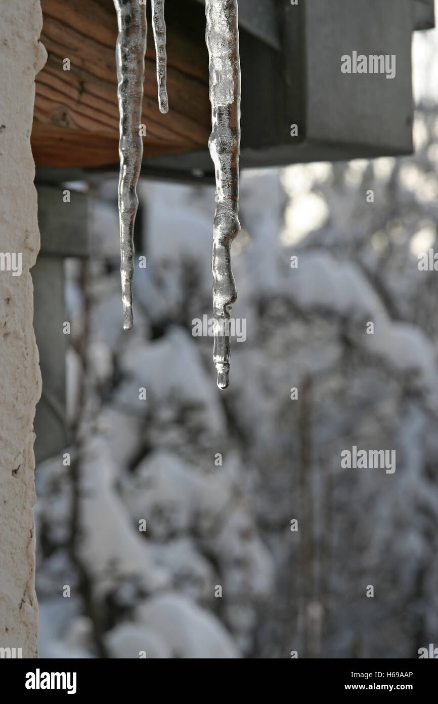 Icicle roof edge icicles hi-res stock photography and images - Alamy