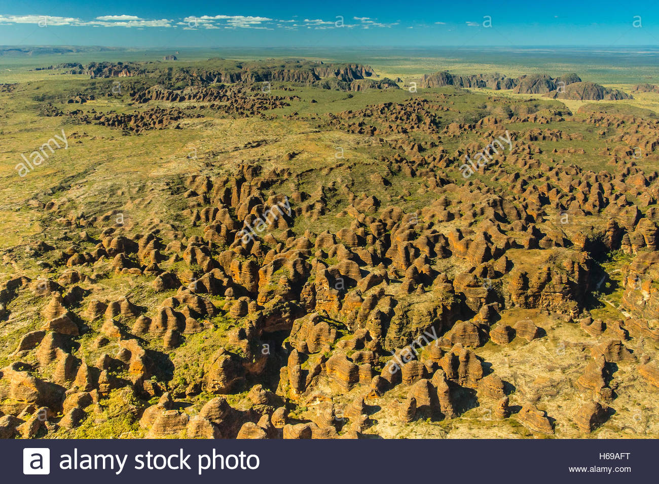 An aerial view of the Bungle Bungle Range, a UNESCO World Heritage Site ...