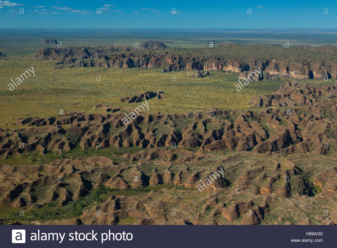 An aerial view of the Bungle Bungle Range in Purnululu National Park, a ...