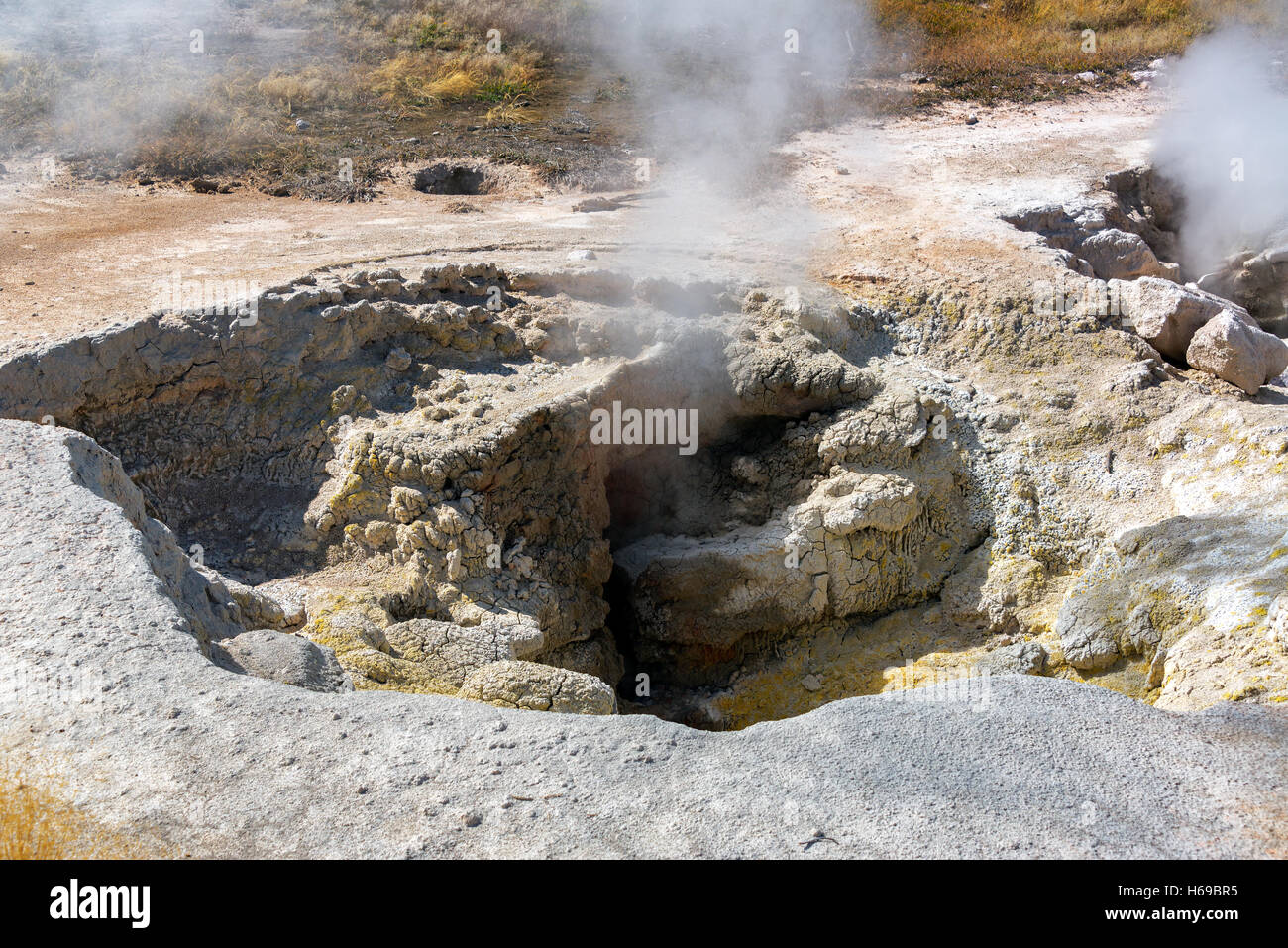 Red Spouter in the Fountain Paint Pot area of Yellowstone National Park ...