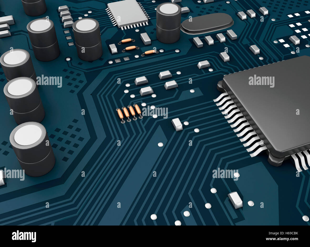 3d renderer image. Central Computer Proccesor CPU. Technology concept ...