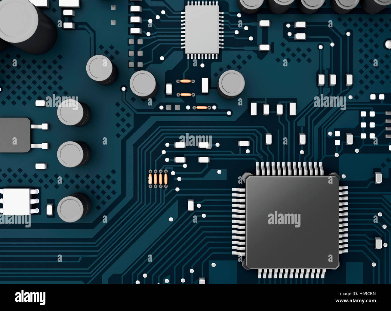 3d renderer image. Central Computer Proccesor CPU. Technology concept ...