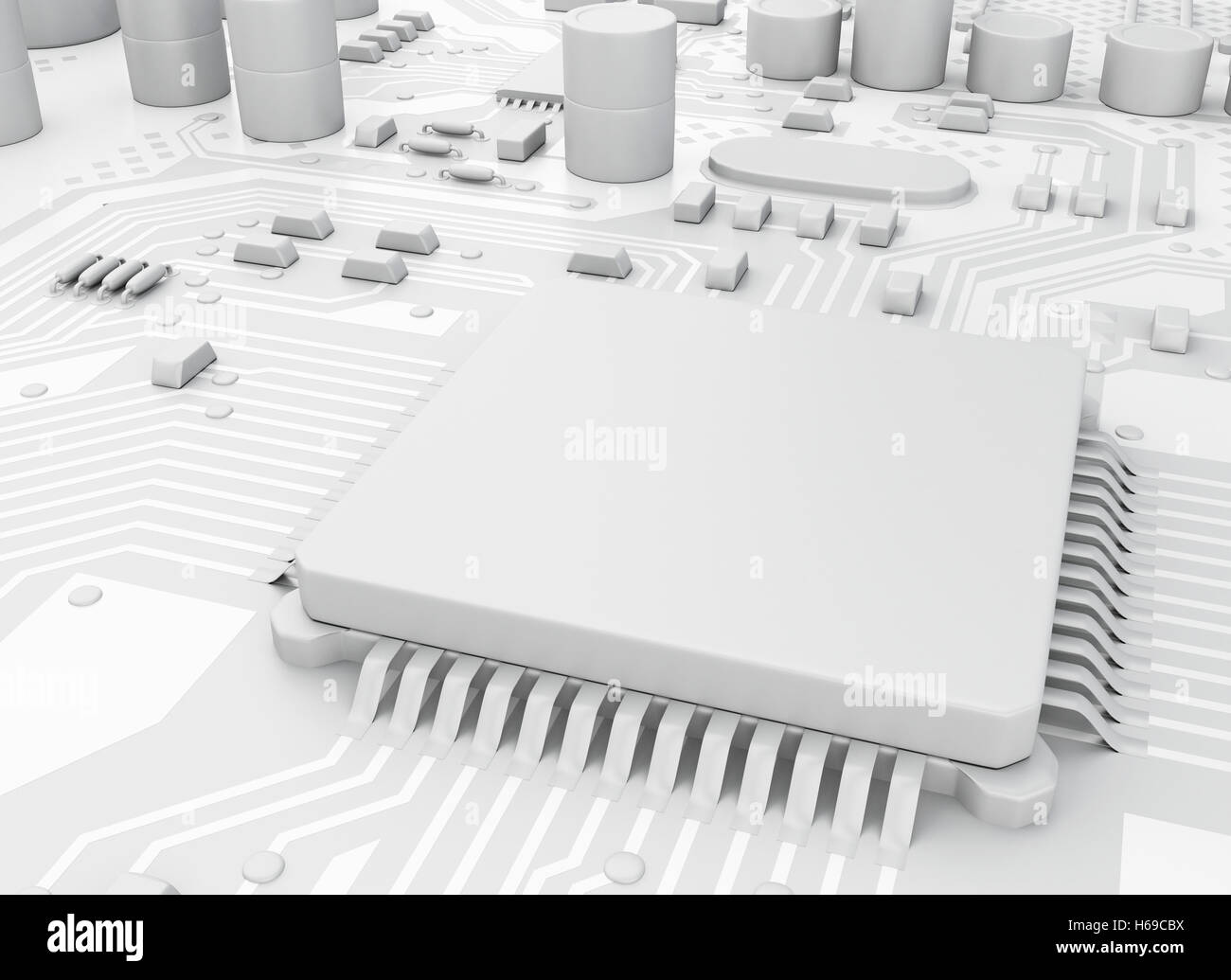 3d renderer image. Central Computer Proccesor CPU. Technology concept ...