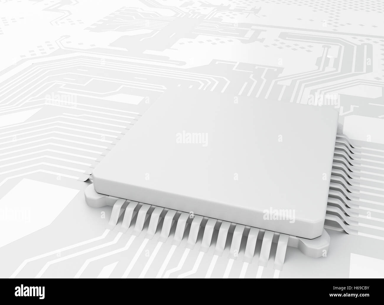 3d renderer image. Central Computer Proccesor CPU. Technology concept ...