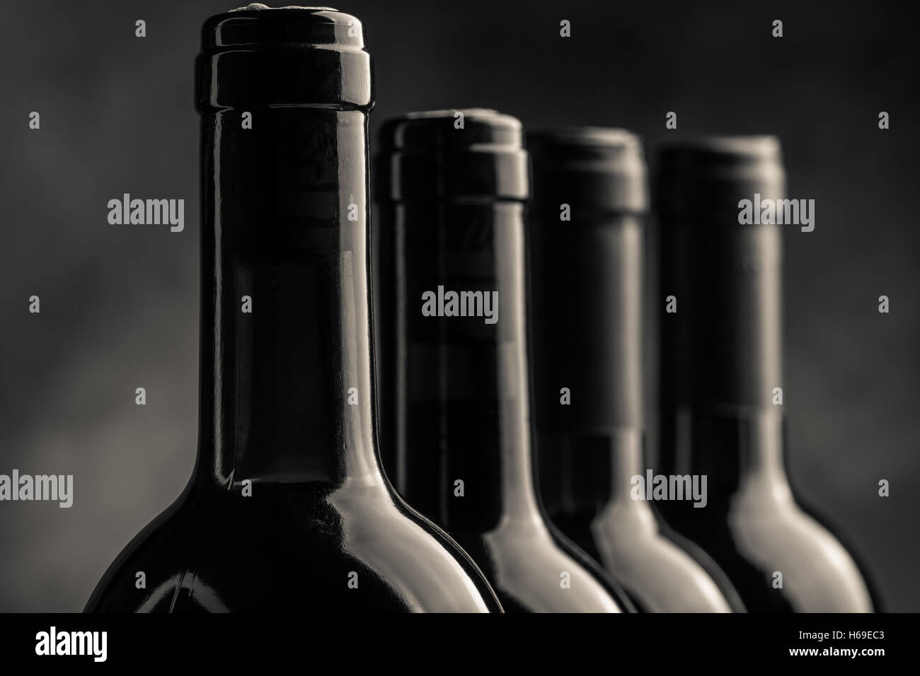red wine bottles - vintage style photo Stock Photo - Alamy