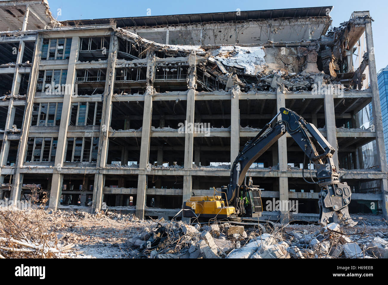 Demolition excavator hi-res stock photography and images - Alamy