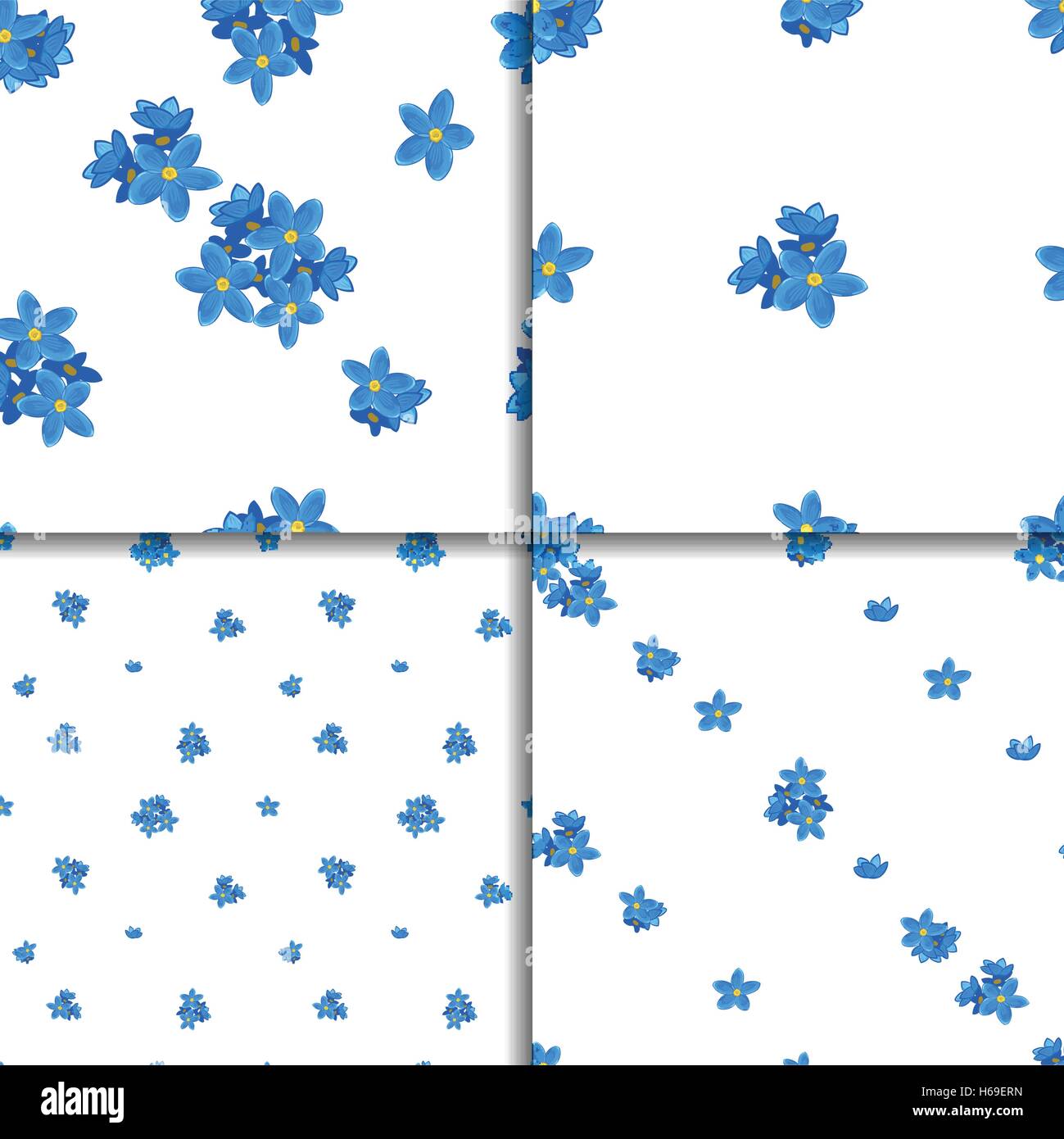 Seamless forget-me-not pattern set Stock Vector Image & Art - Alamy