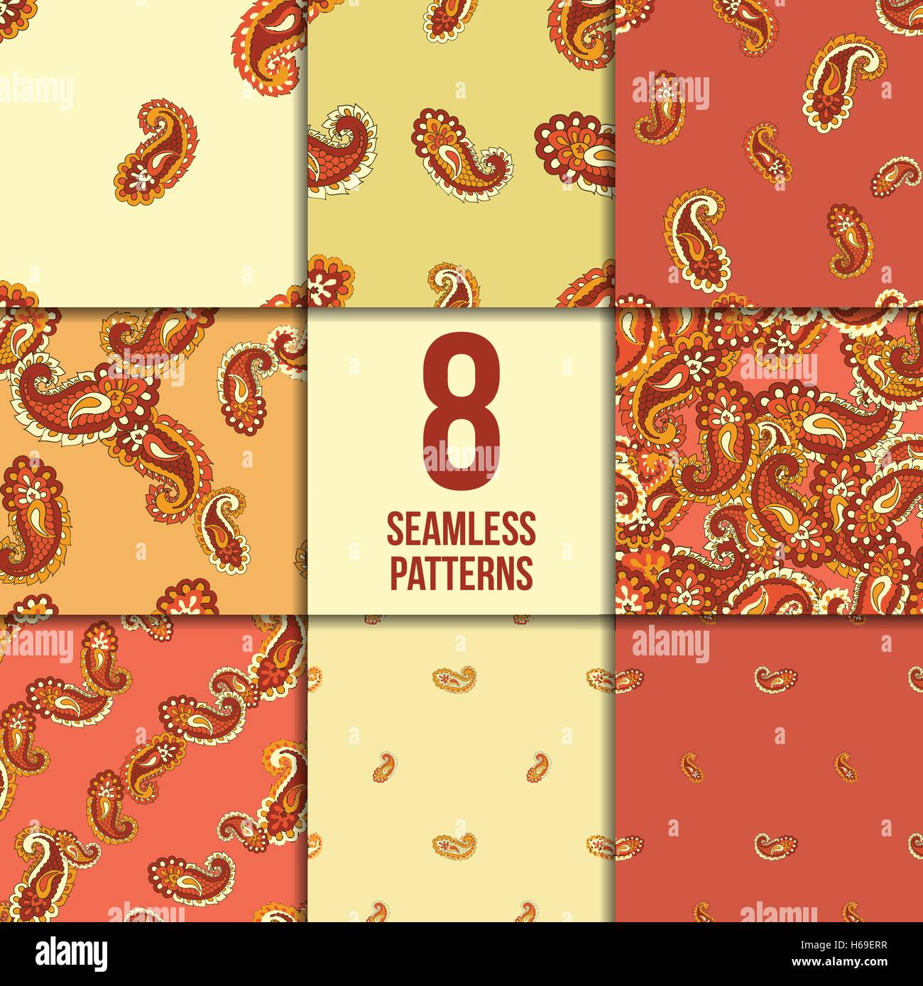 Seamless paisley pattern set Stock Vector Image & Art - Alamy