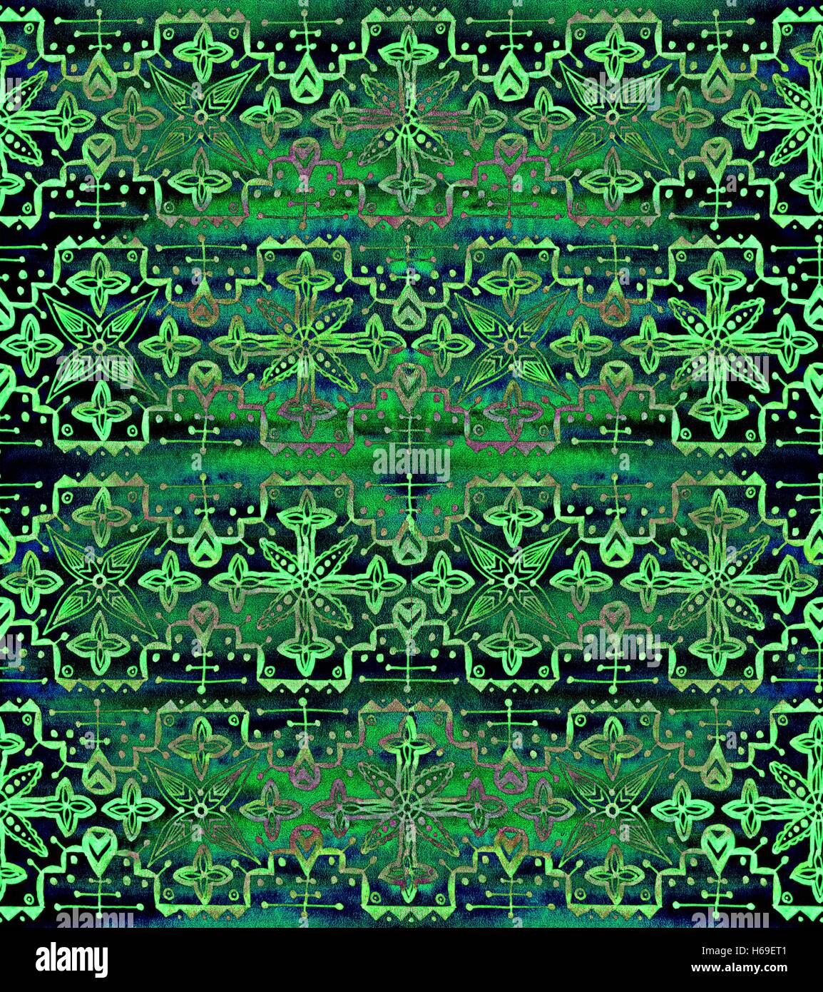 Green Tribal Patterns