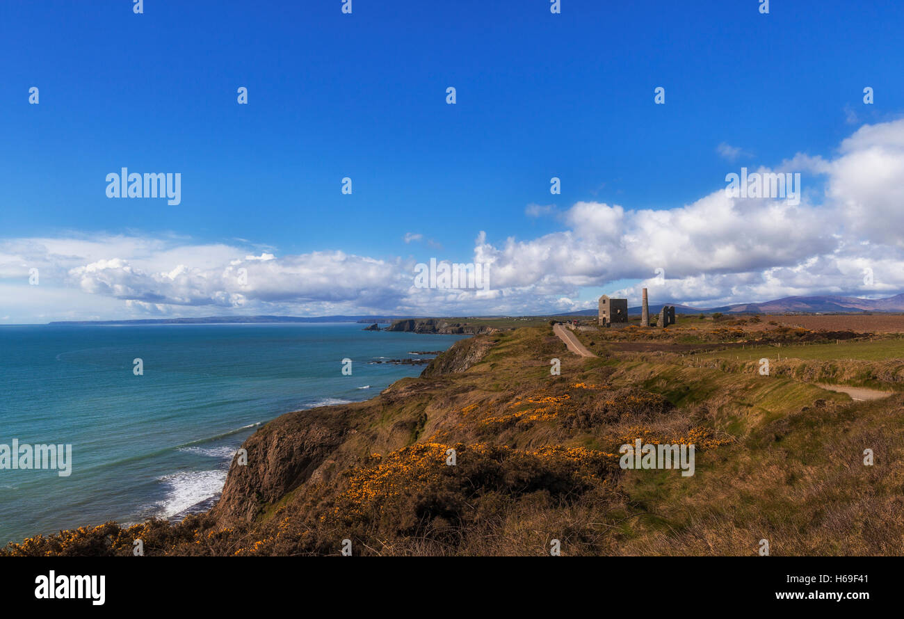 Tankardstown Copper Mine Building with distant Comeragh Mountains ...
