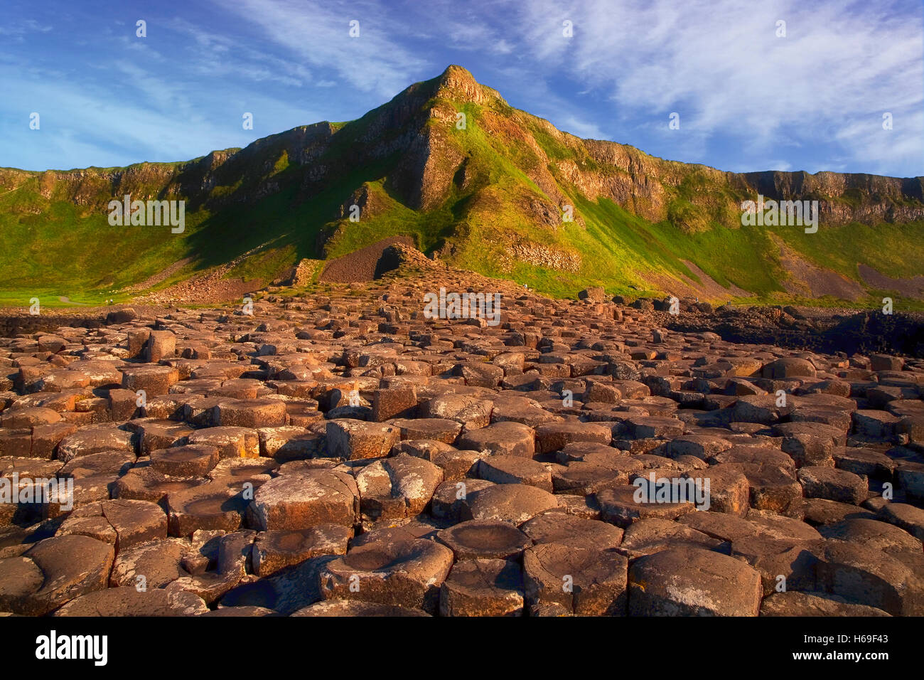 The Giant's Causeway in Co Antrim, known for its polygonal columns of ...