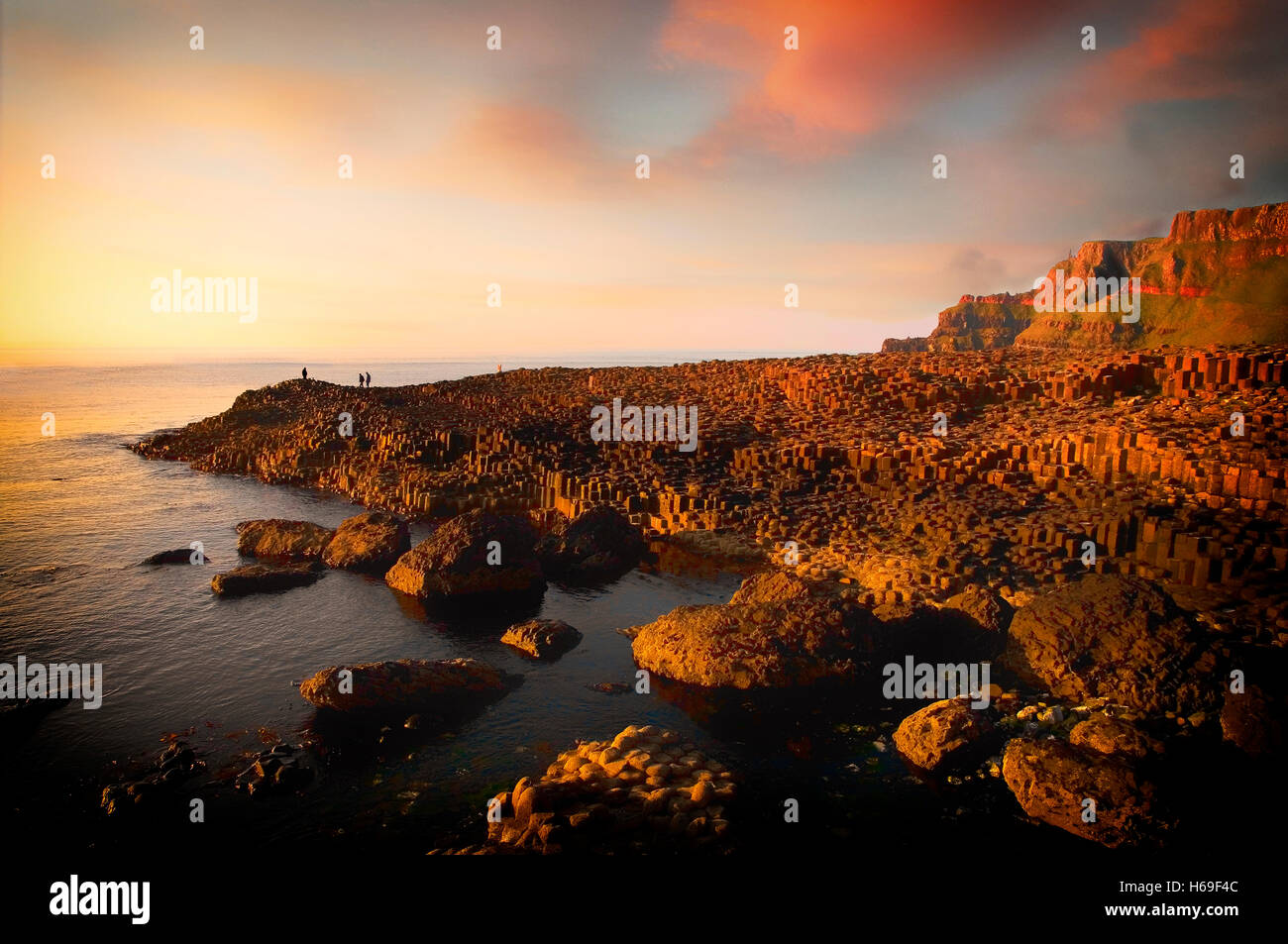 The Giant's Causeway in Co Antrim, known for its polygonal columns of ...