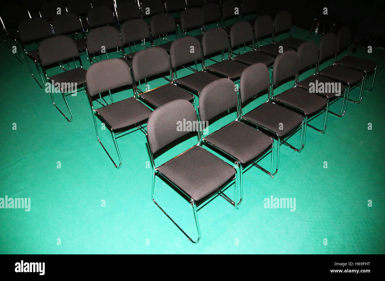 Empty chairs in a modern conference room. Shallow depth of field Stock ...