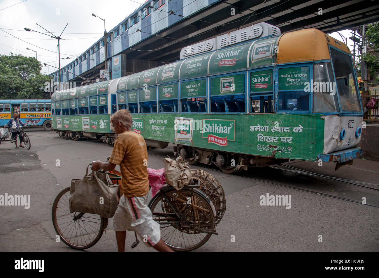 Public Transport Tram near Red Road, in Kolkata West Bengal India Stock ...