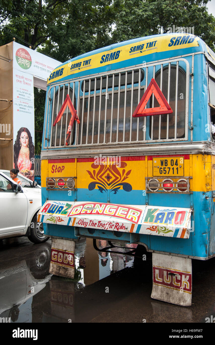 Bus Back Panel of Public Transport Local city bus in Kolkata West ...