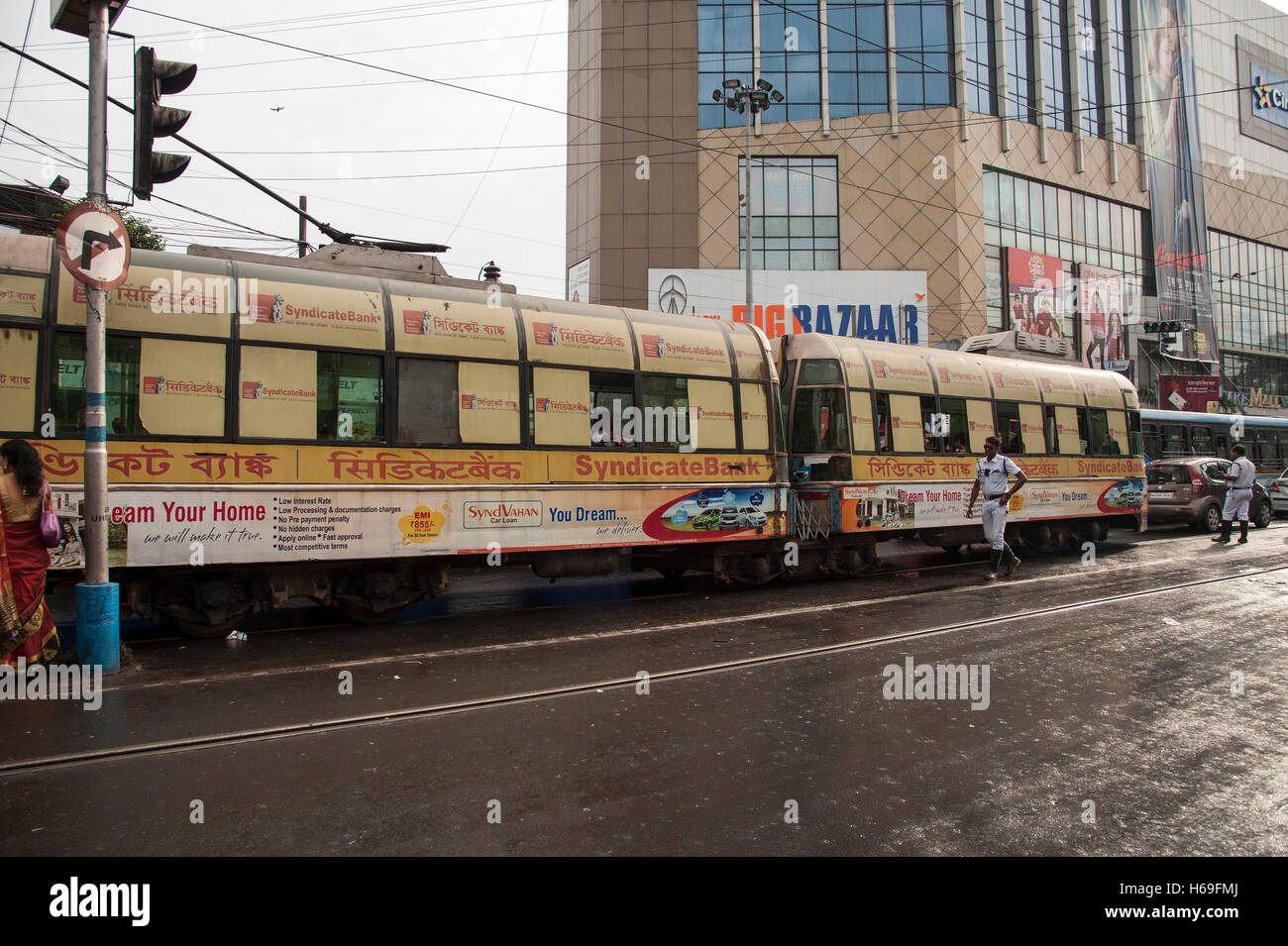 Public Transport Tram in Kolkata West Bengal India Stock Photo - Alamy