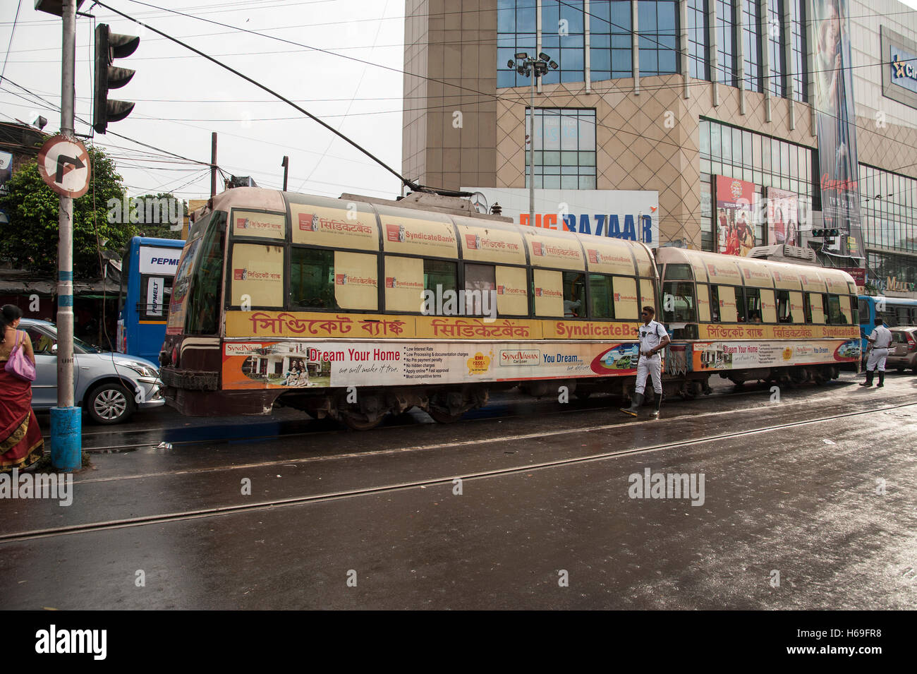 Public Transport Tram in Kolkata West Bengal India Stock Photo - Alamy