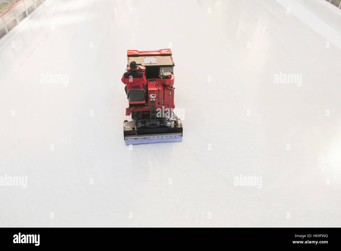 Zamboni Machine Smoothing Ice, Rockefeller Center Skating Rink, NYC ...