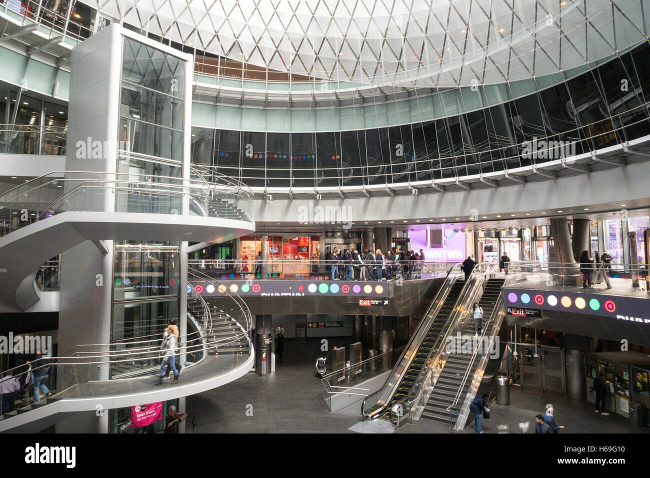 The Fulton Center Subway Station in Lower Manhattan, NYC, USA Stock ...