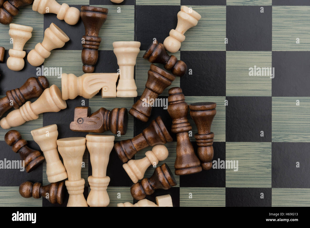 top view chess board with chess pieces Stock Photo - Alamy
