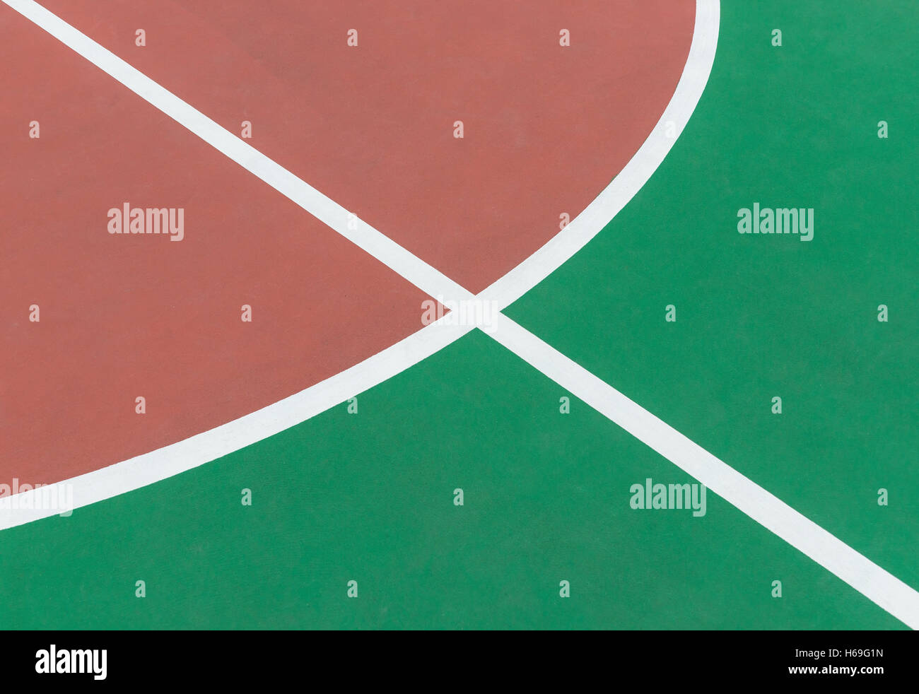 part of the central circle of a basketball court Stock Photo - Alamy