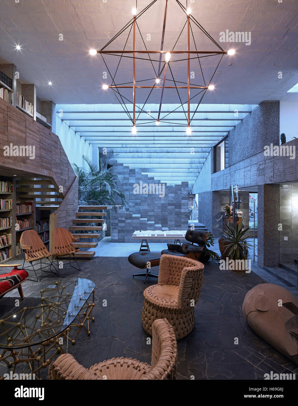 Overall interior view. Pedro Reyes House, Mexico City, Mexico ...