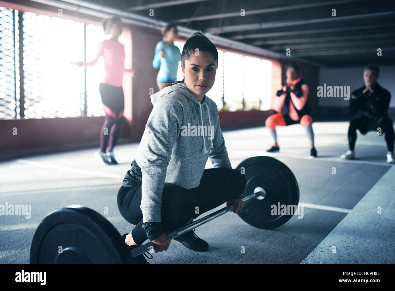 Strong man car lift hi-res stock photography and images - Alamy