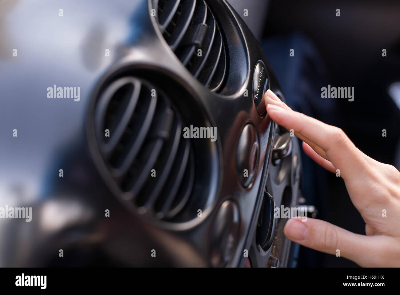 switching on autopilot system in self-driving car Stock Photo - Alamy