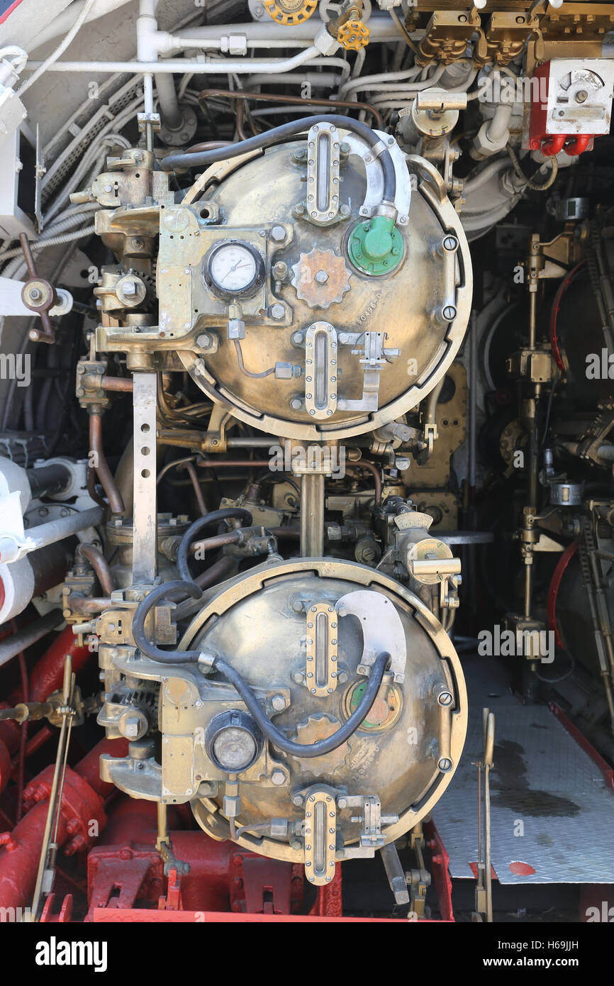 Torpedo room section of an old submarine Stock Photo - Alamy