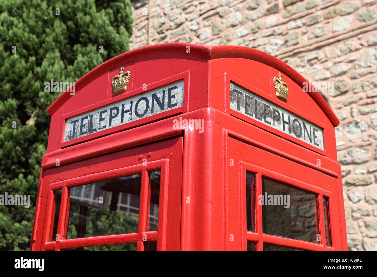 The red telephone box, a telephone kiosk for a public telephone Stock ...