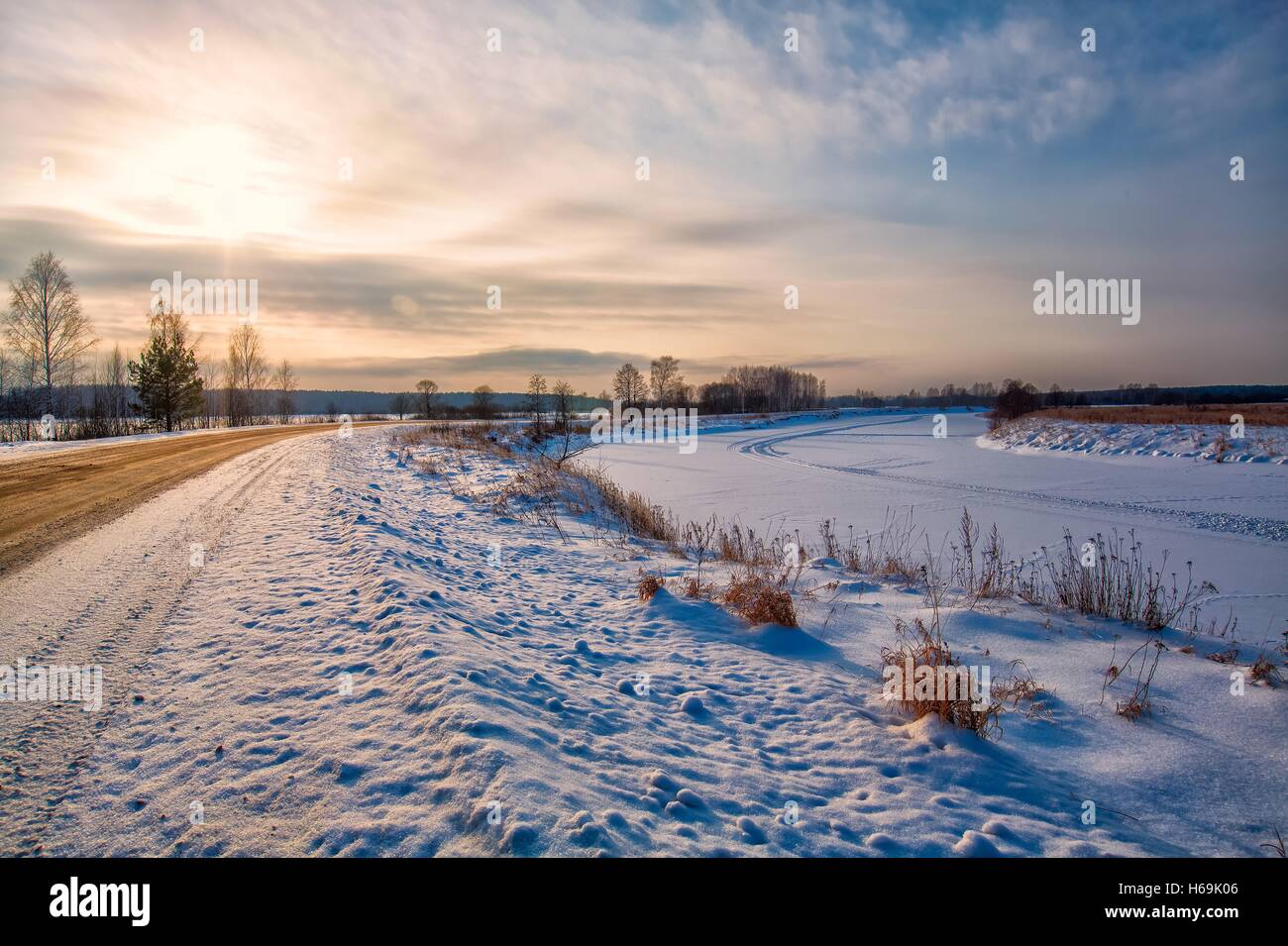 Russian winter landscape Stock Photo - Alamy