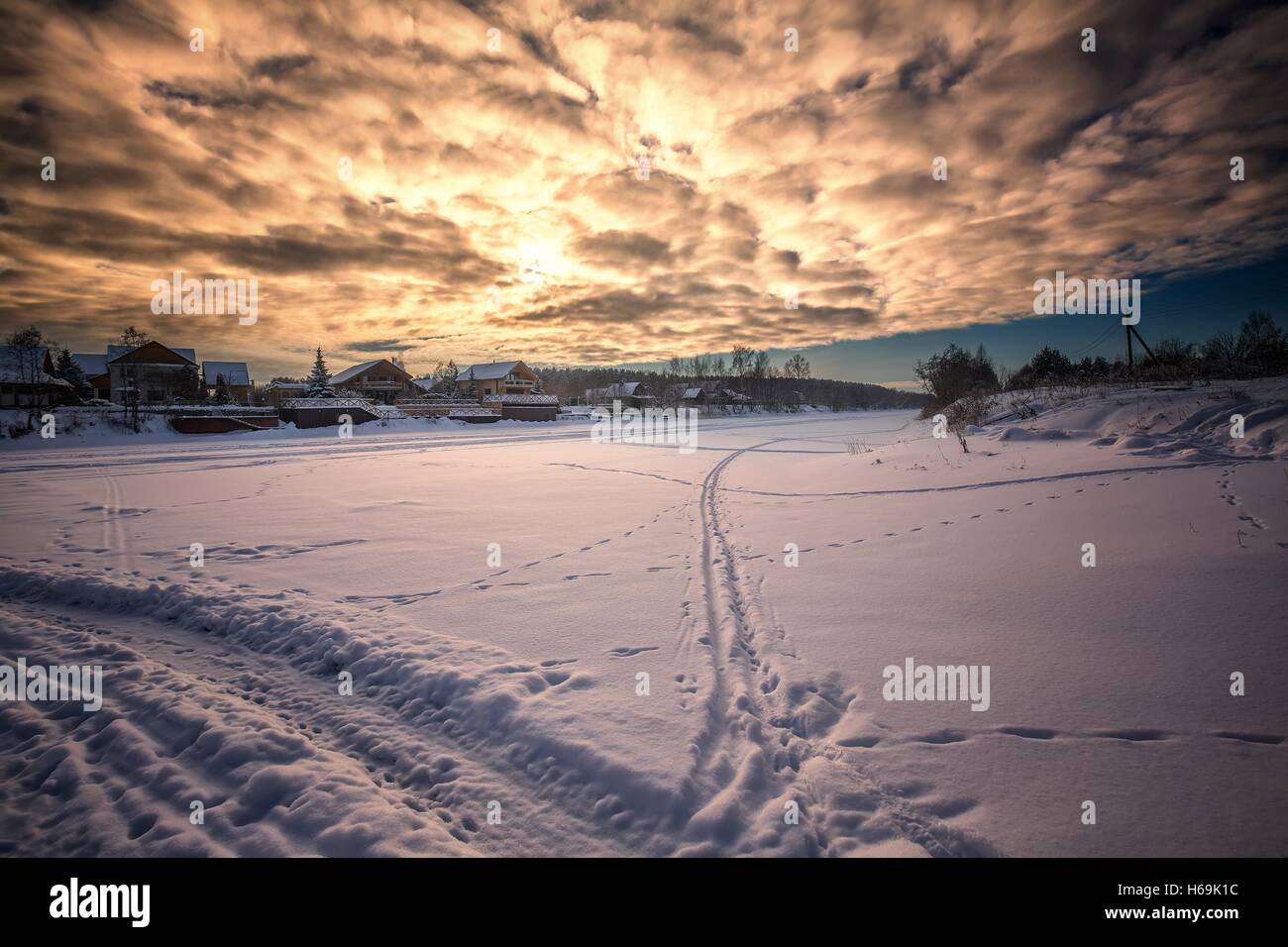 Russian winter landscape Stock Photo - Alamy